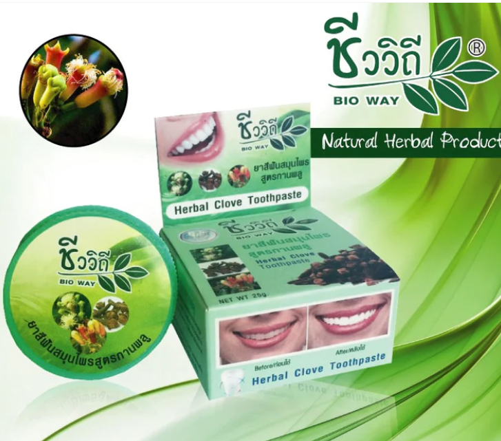 Bio Way Herbal Clove Toothpaste (25 g) – ThaiCharmBeauty