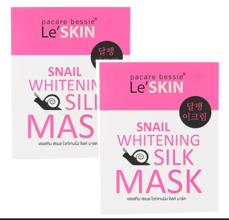 Le'SKIN Snail Whitening Silk Mask 25 g.*5 pcs., Silk fabric mask with ...